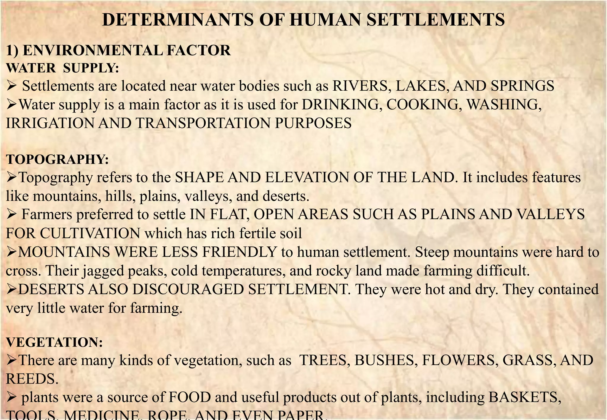 HUMAN SETTLEMENTS | PPTX
