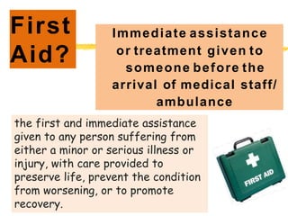 Ehs3. aim, principles and rules of first aid | PPTX