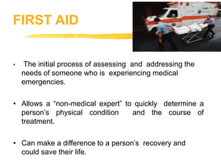 Ehs3. aim, principles and rules of first aid | PPTX
