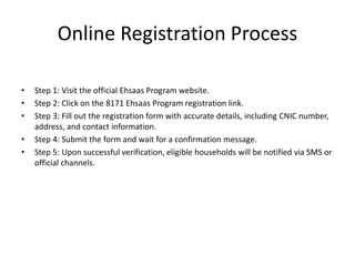 Eligibility Criteria for 8171 Ehsaas Program | PPT | Free Download