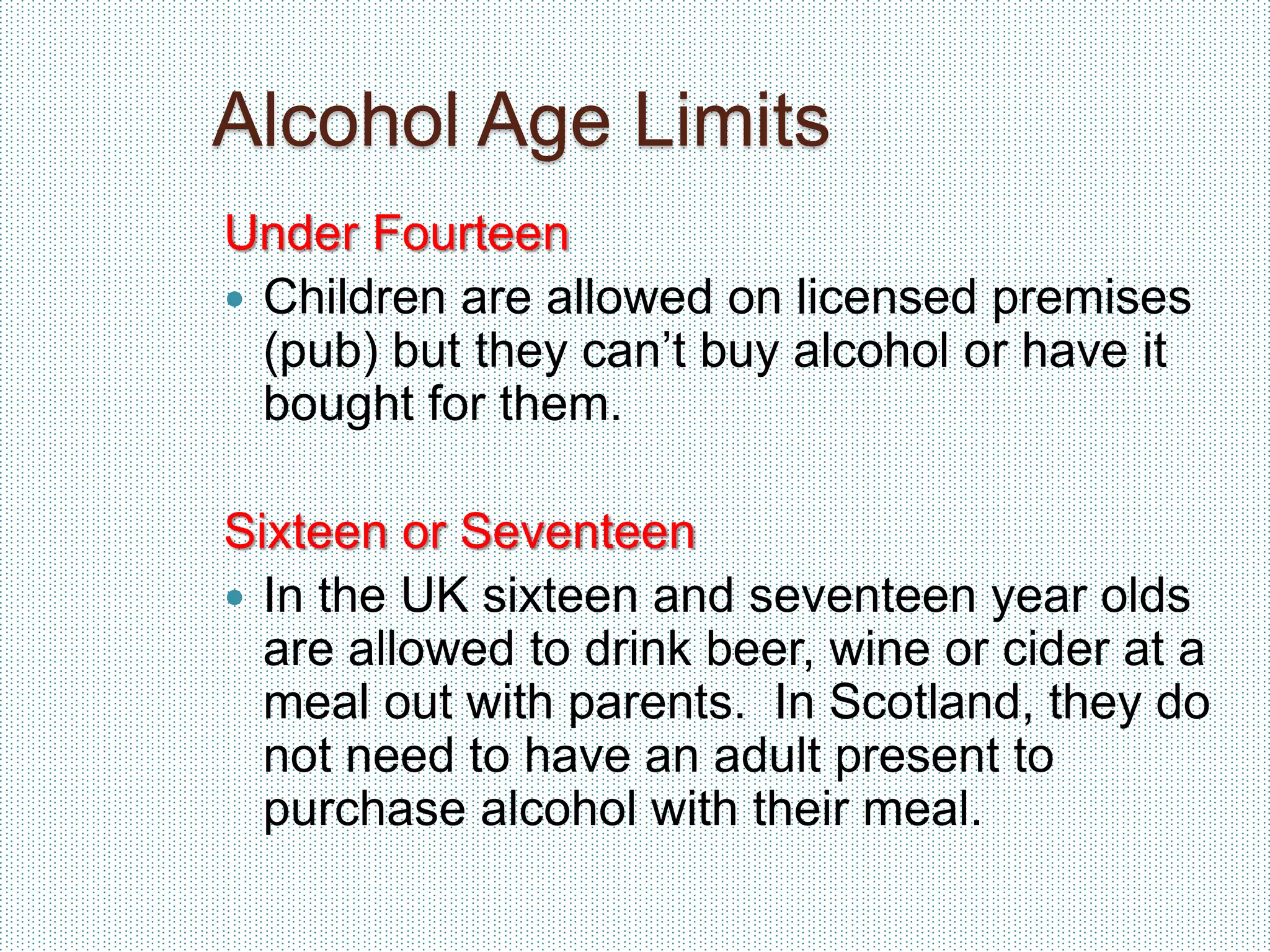 Ehsan Kabir - Alcohol Age Limits in UK | PPTX