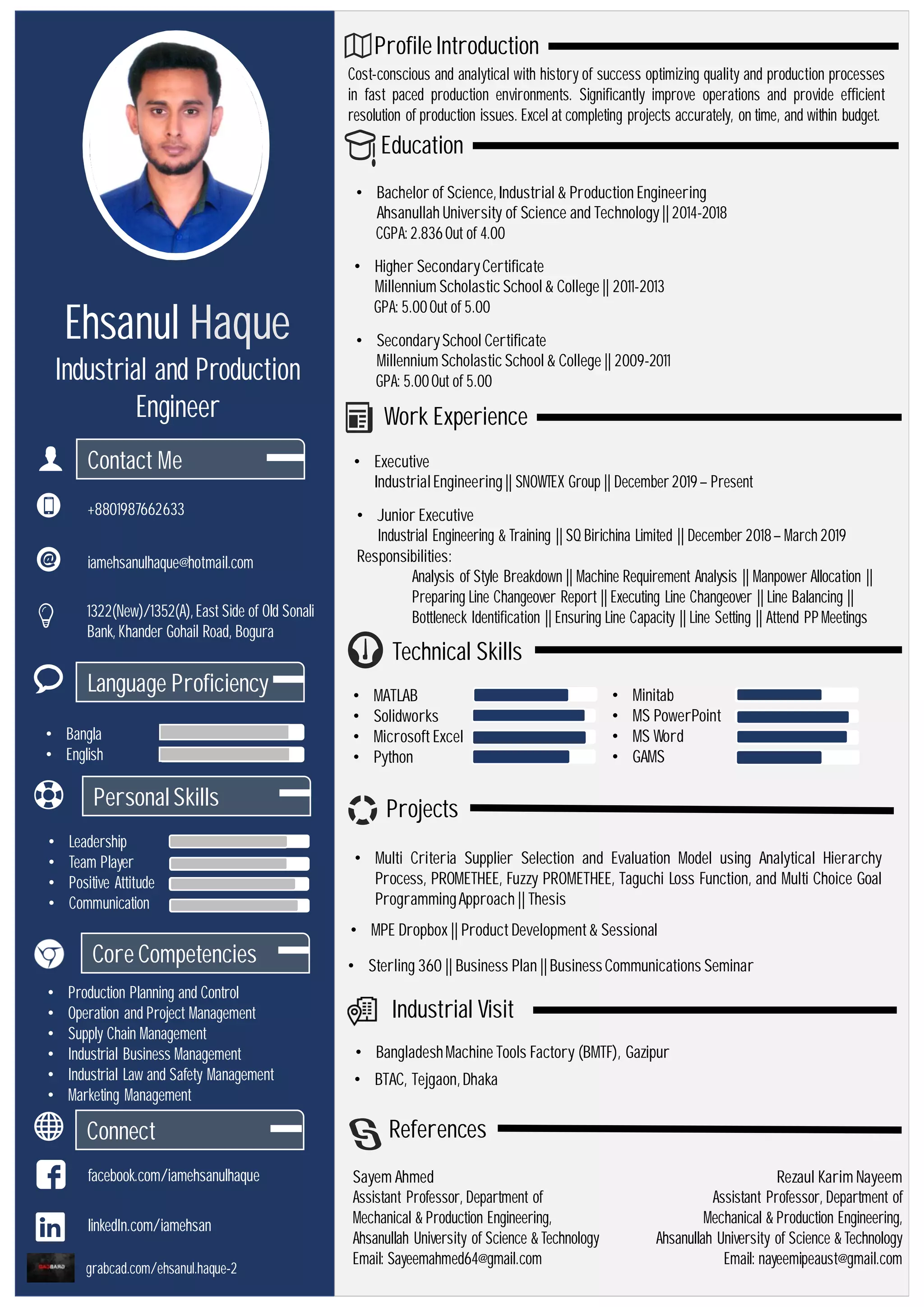 CV of Ehsanul Haque | PDF | Business | Business and Finance