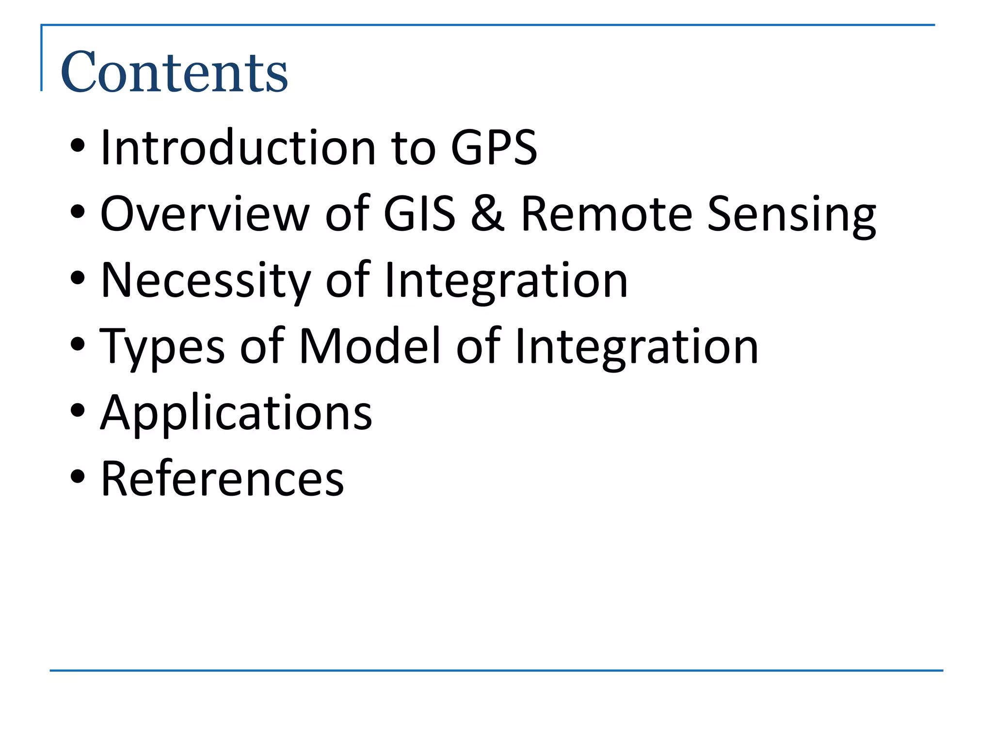GPS & its integration with GIS & RS | PPT | Geography | Science