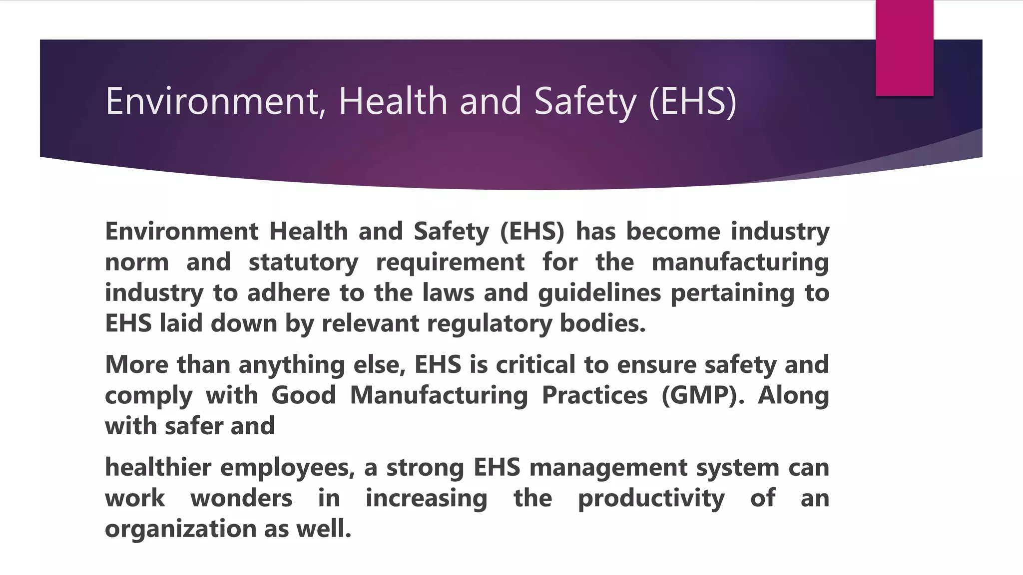 Ehs for pharmaceuticals | PPTX