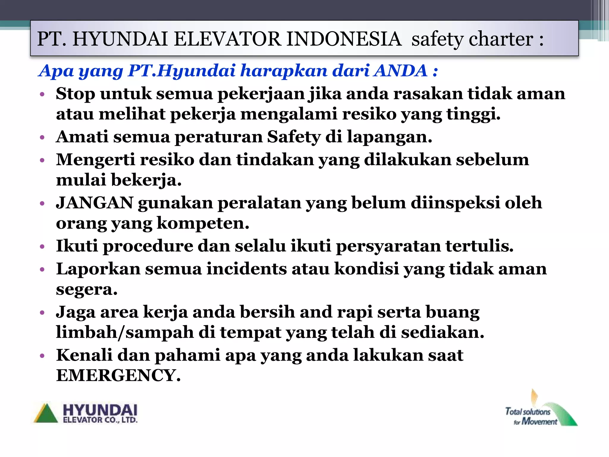 EHS General Induction PT. Hyundai Elevator Indonesia rev.ppt