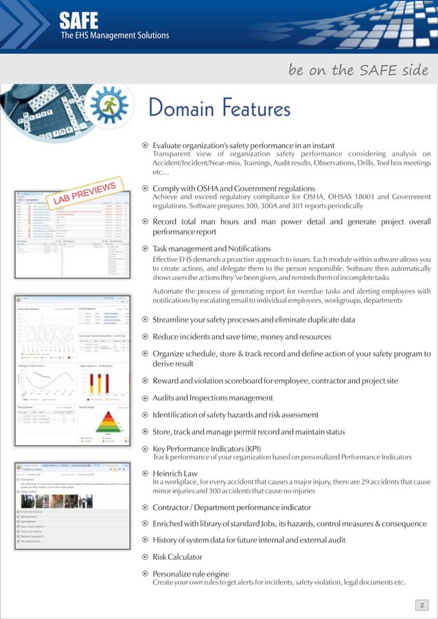 SAFE: Safety Management Software - One Platform to Manage all EHS Process | PDF