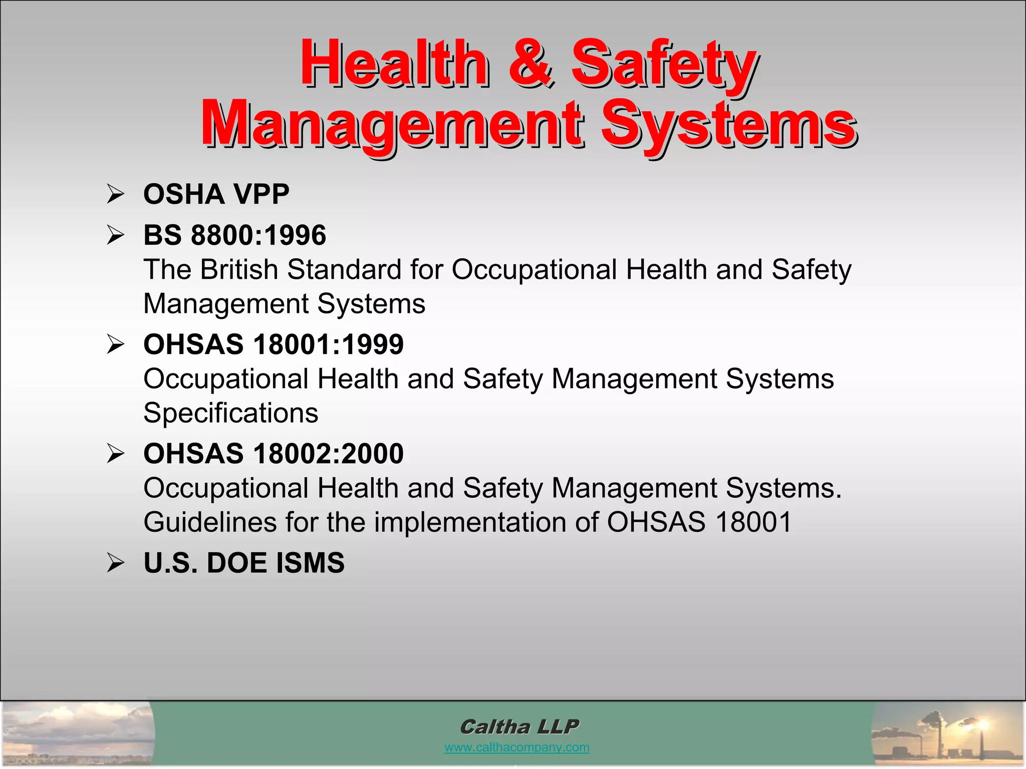 EHS Management Systems Overview For The Hazardous Materials ...