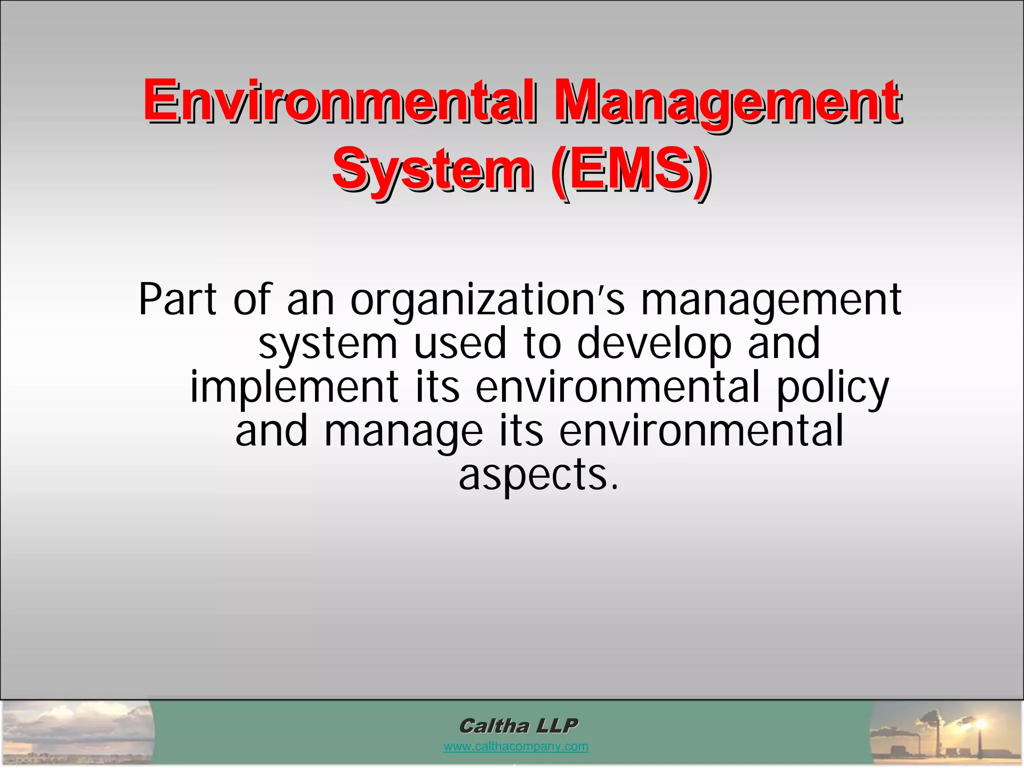 EHS Management Systems Overview For The Hazardous Materials ...