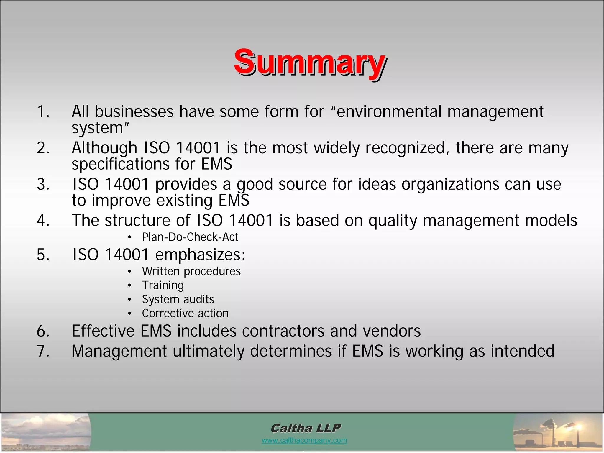 EHS Management Systems Overview For The Hazardous Materials ...