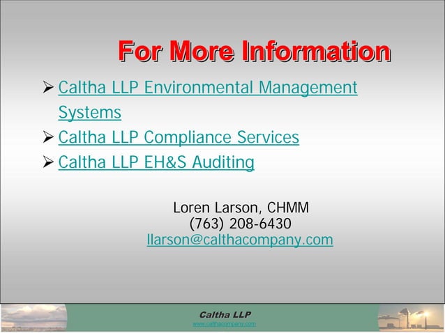 EHS Management Systems Overview For The Hazardous Materials ...