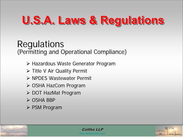 EHS Management Systems Overview For The Hazardous Materials ...