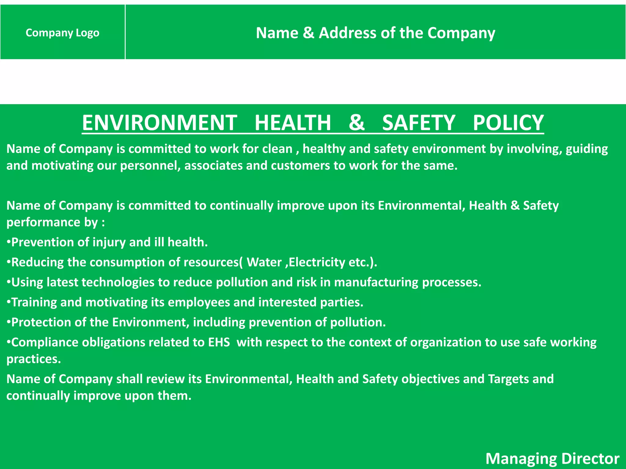 EHS Policy Soft Copy | PPTX