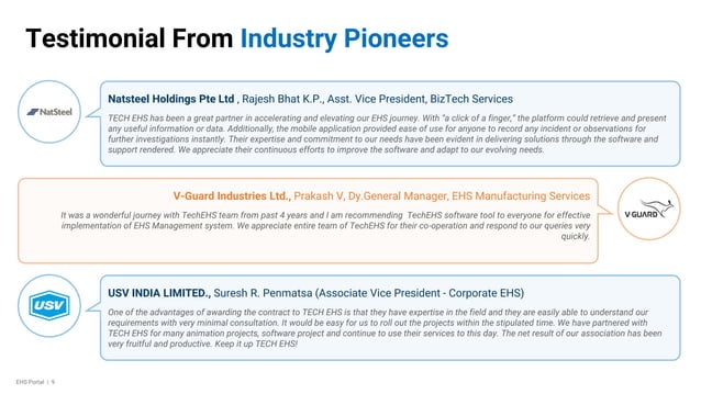 EHS Portal - TECH EHS Safety Software Solution | PPT