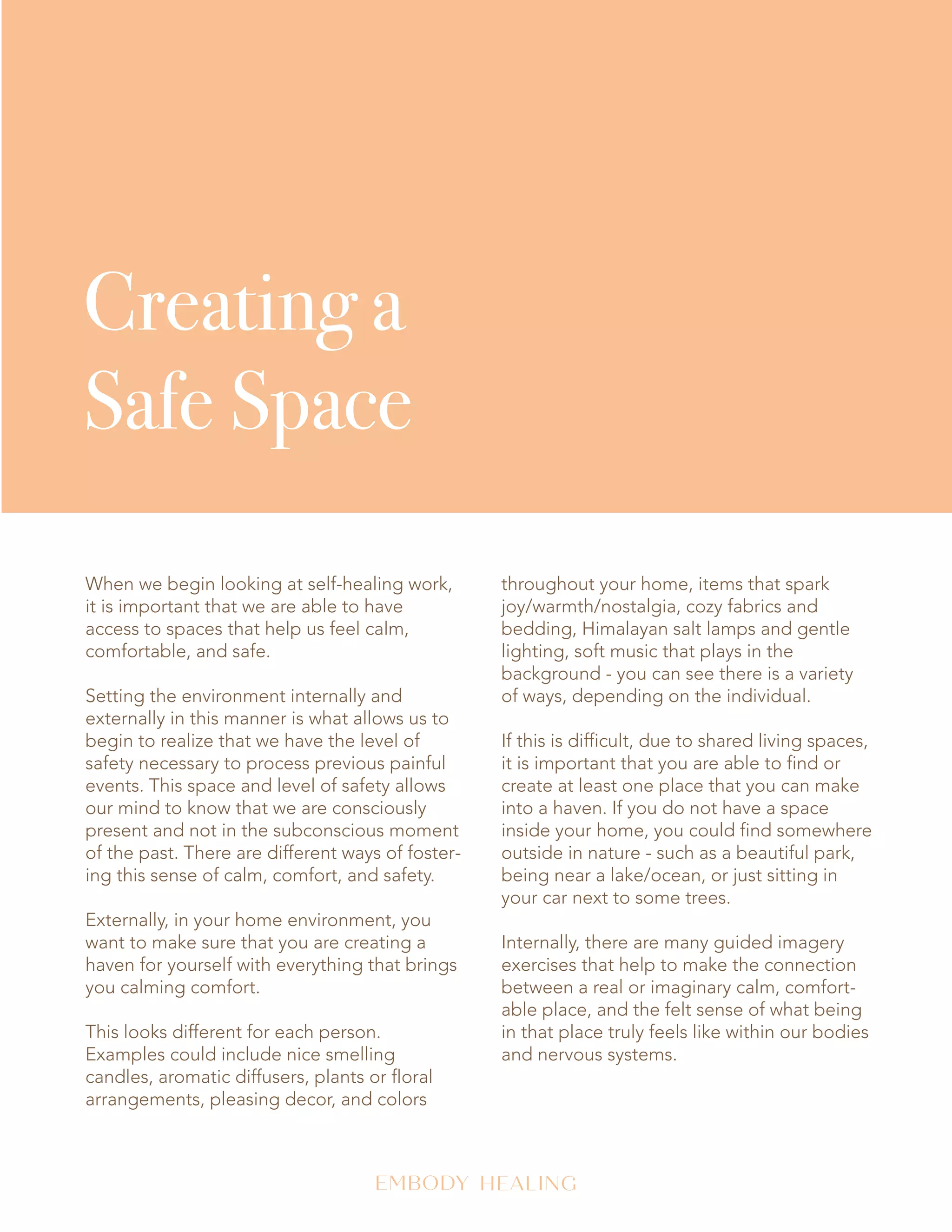 Safe Space Workbook | PDF