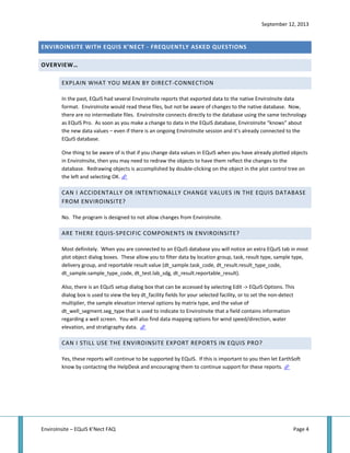 EQuIS KNect Frequently Asked Questions | PDF