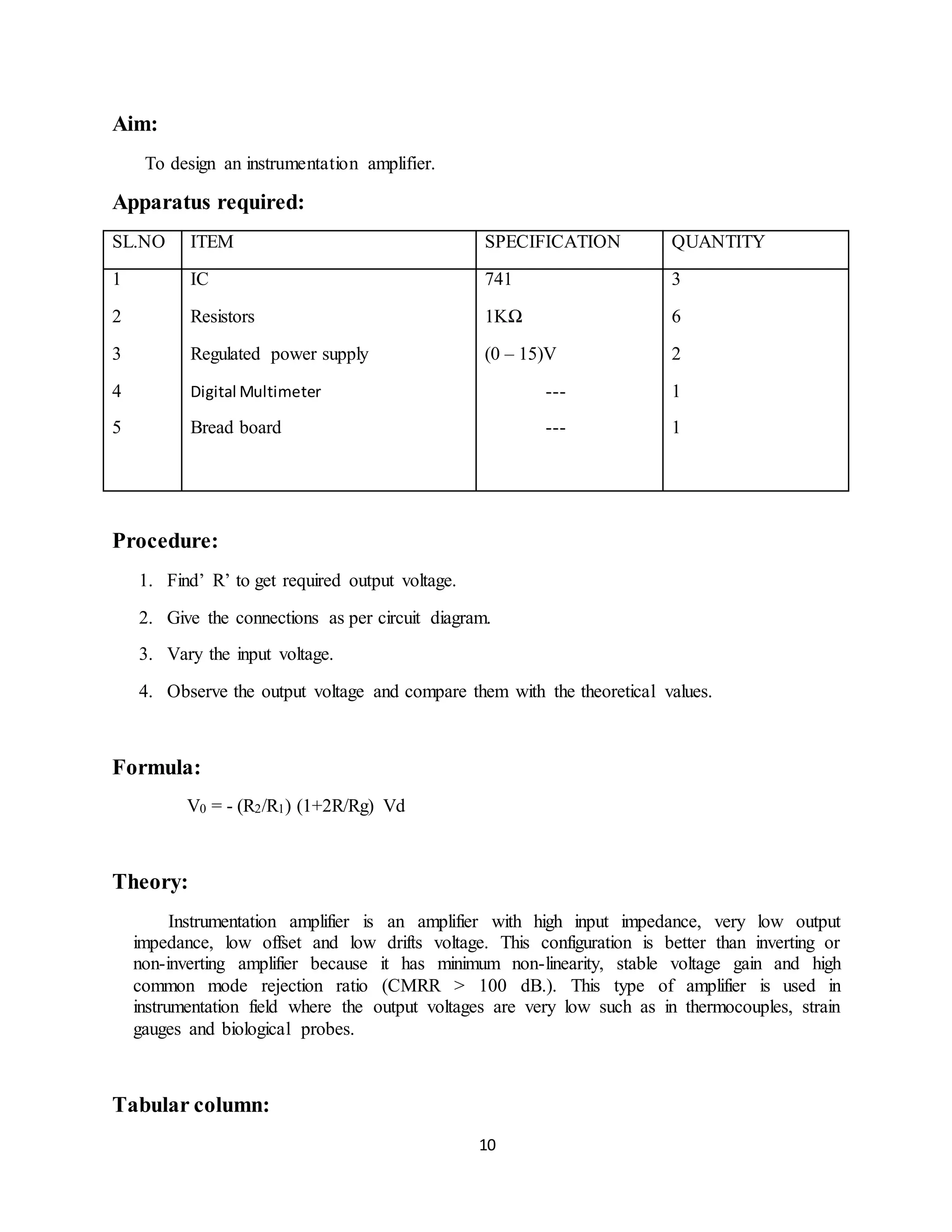 EI 2406 instrumentation system design laboratory | PDF