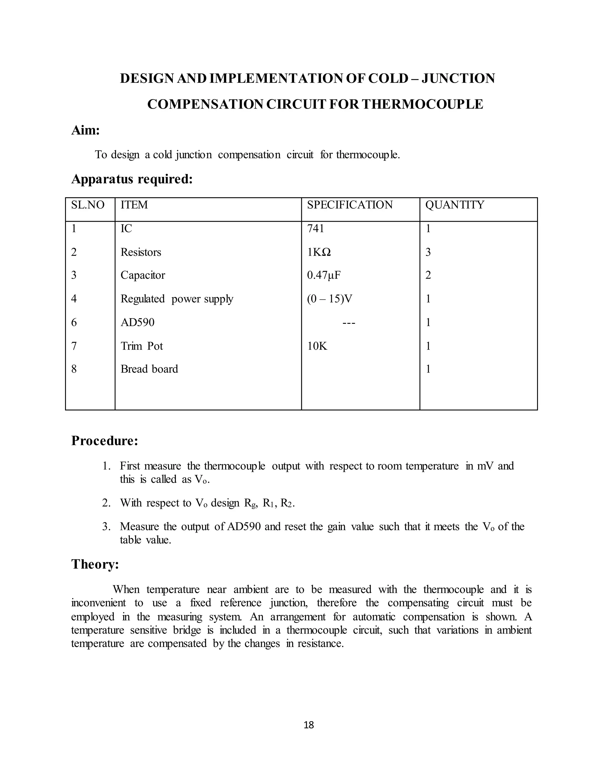 EI 2406 instrumentation system design laboratory | PDF