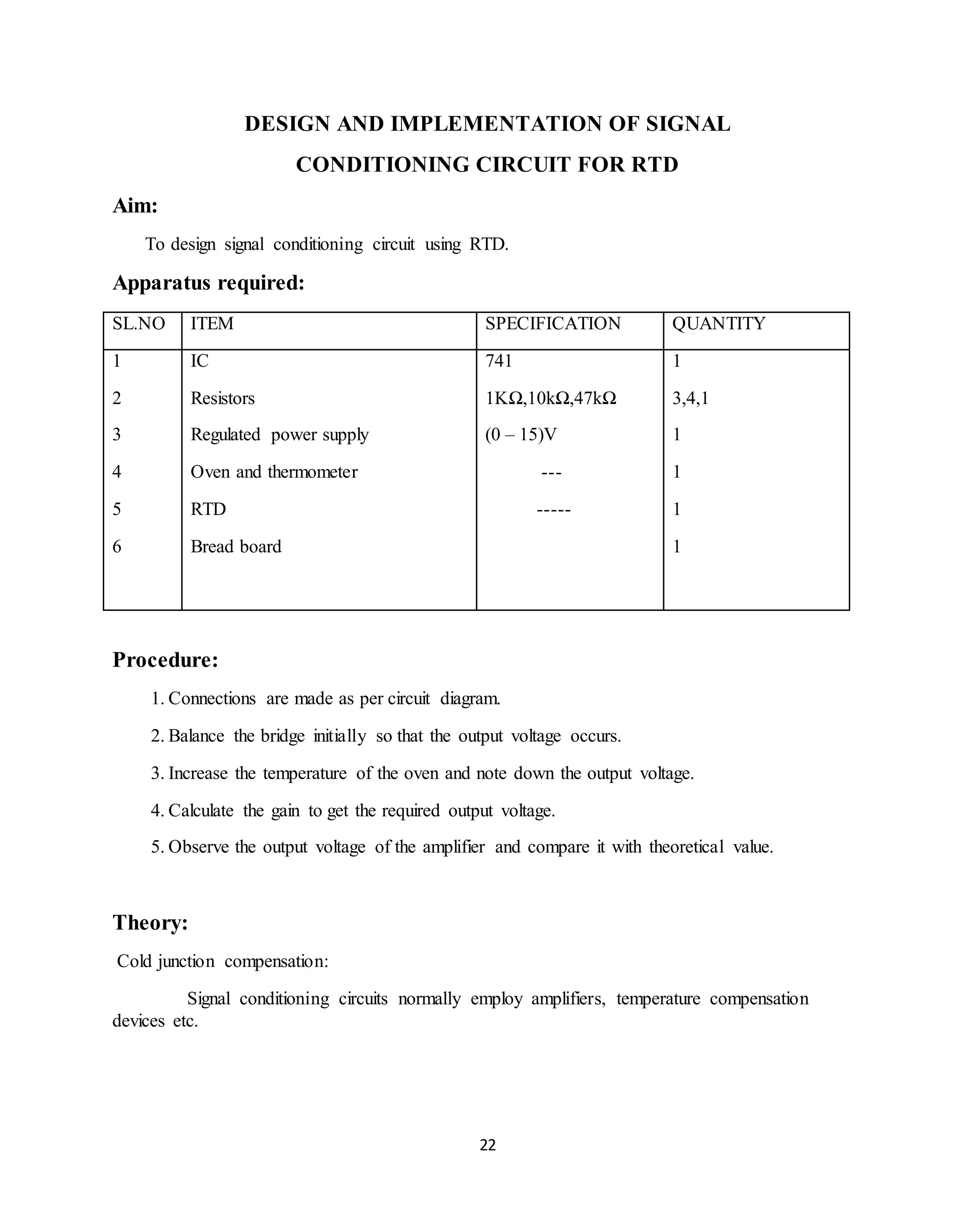 EI 2406 instrumentation system design laboratory | PDF