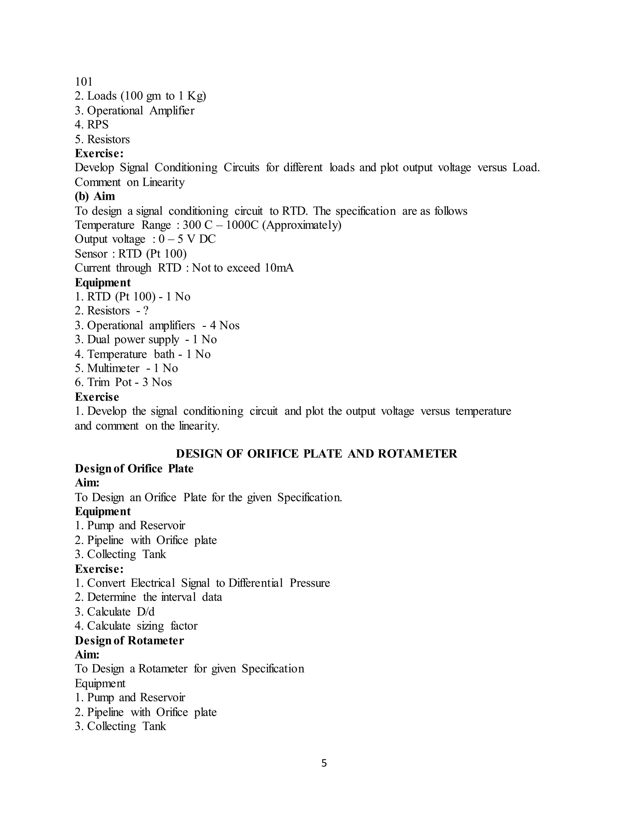 EI 2406 instrumentation system design laboratory | PDF