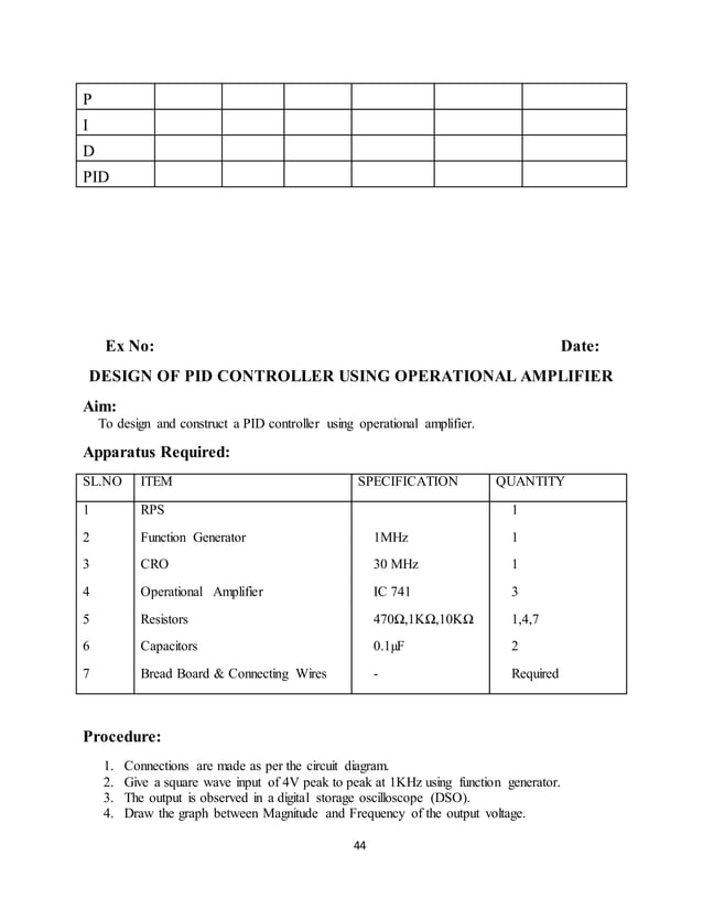 EI 2406 instrumentation system design laboratory | PDF