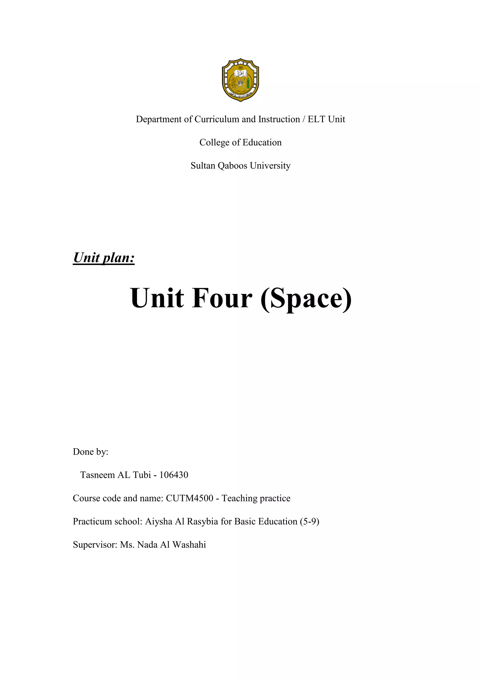 Space unit plan | PDF