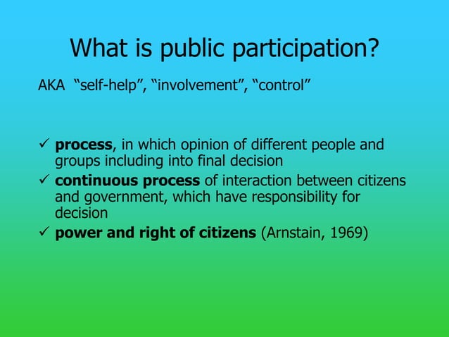 Public Participation in Environmental Decision-Making | PPTX