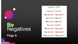 Be Verb Statements and Questions | PPTX