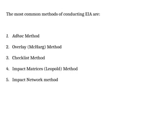 Environmental Impact Assessment - Method | PPT
