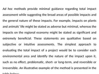 Environmental Impact Assessment - Method | PPT