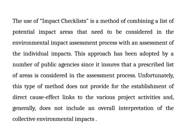 Environmental Impact Assessment - Method | PPT
