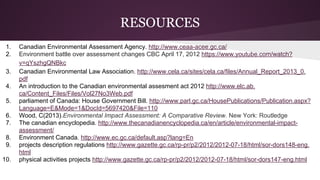 Environmental impact assessment in Canada | PDF