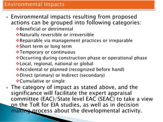 ENVIRONMENTAL IMPACT Assessment, concepts, mitigation, EC | PPT