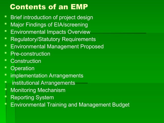 Environmental management plan- Environmental engineering | PPT