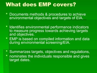 Environmental management plan- Environmental engineering | PPT