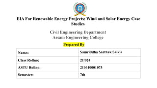 EIA Case Studies for Wind & Solar Energy Projects..pptx