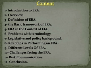 Environmental Risk Assessment by Mhammed Nour | PPTX