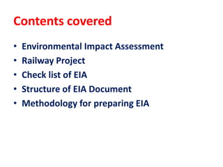 Eia for railway project | PPTX