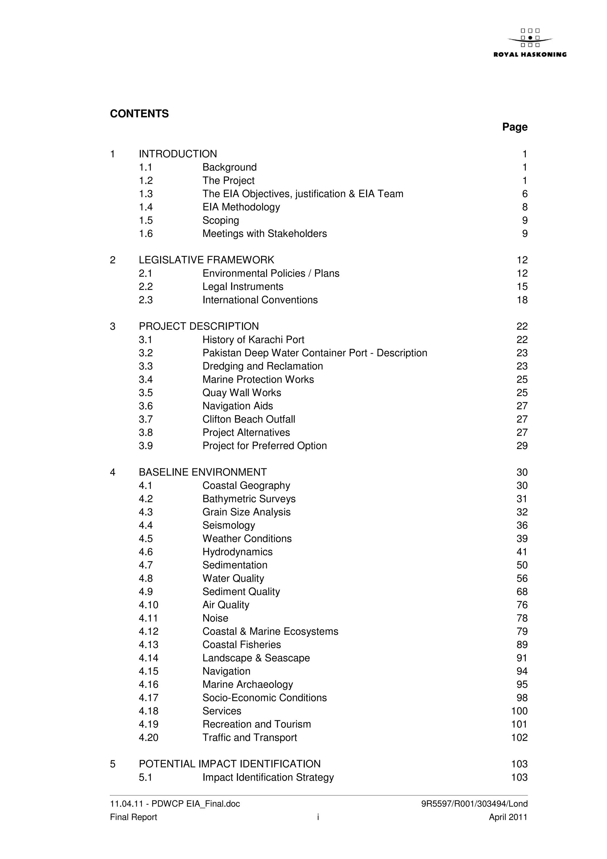 Eia kpt deep water container port - report | PDF