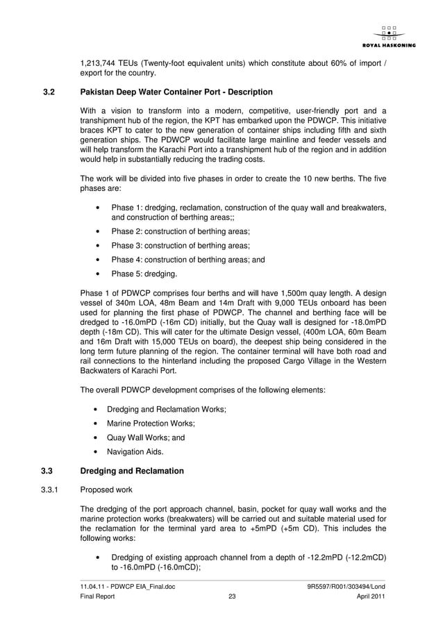 Eia kpt deep water container port - report | PDF