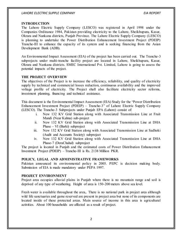 LESCO- EIA report | DOCX
