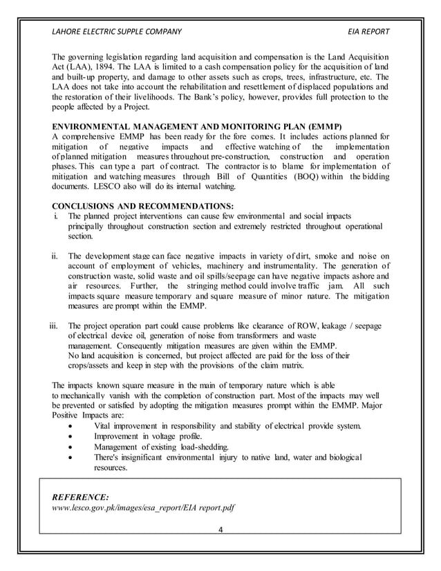 LESCO- EIA report | DOCX