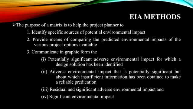 EIA Methodologies | PDF