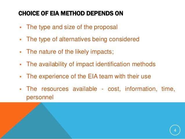 Eia methods for transportation project