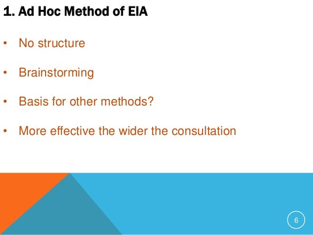 Eia methods for transportation project