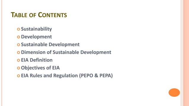 EIA, objectives and rules | PPTX