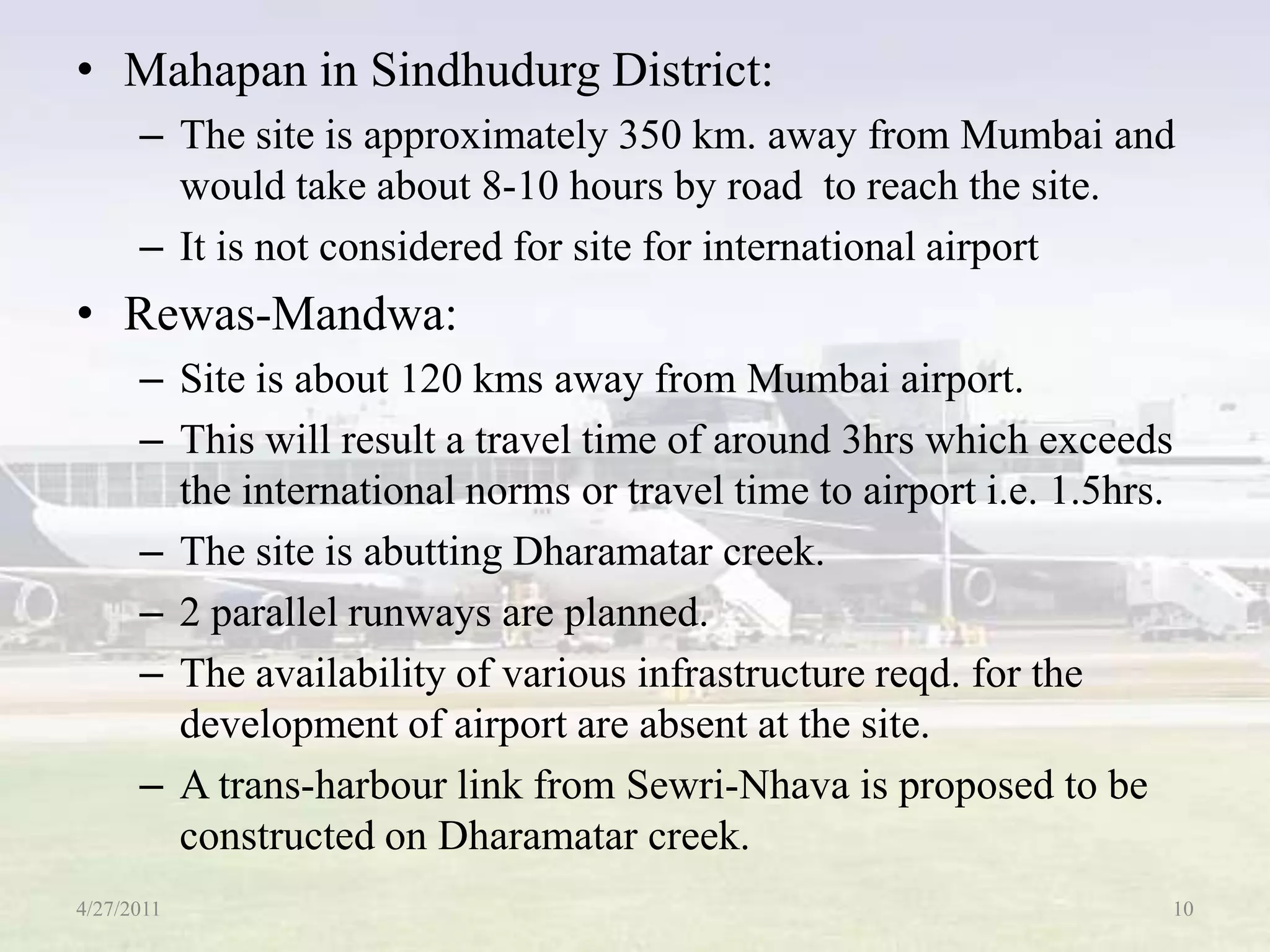 Eia Of Navi Mumbai International Airport (Nmia | PPTX