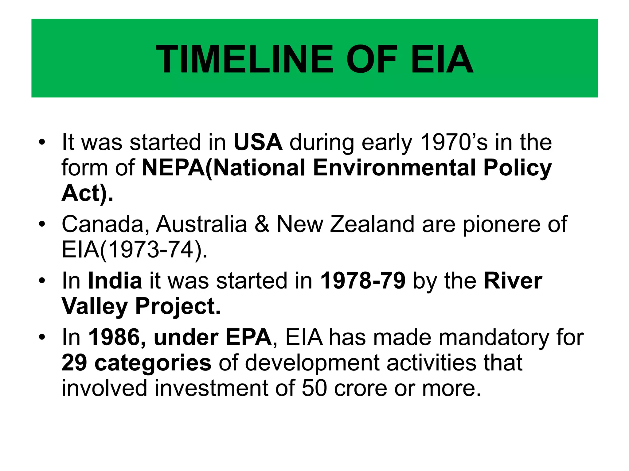 ENVIRONMENTAL IMPACT ASSESSMENT (EIA) | PPT