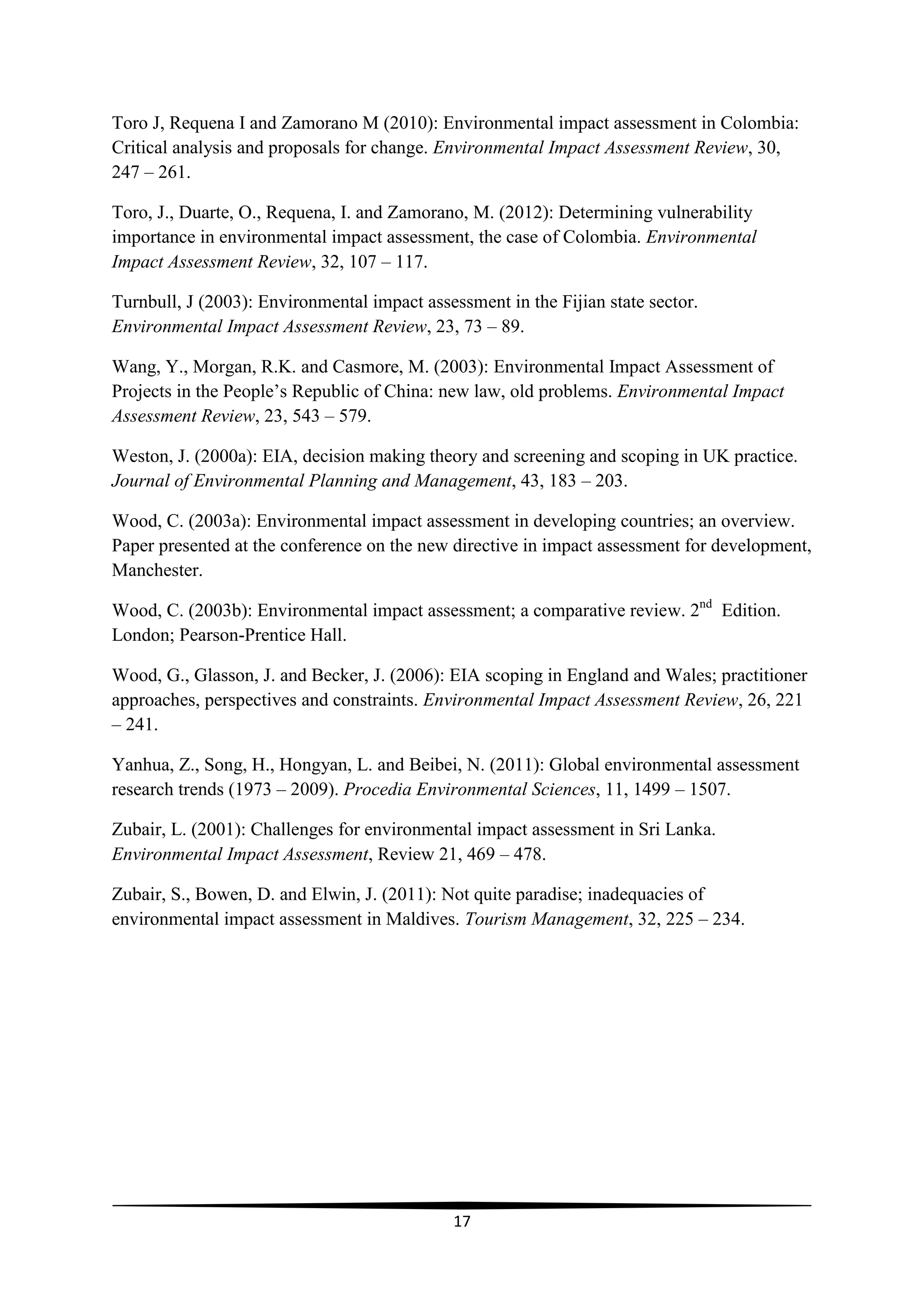 EIA practice: a global review | PDF