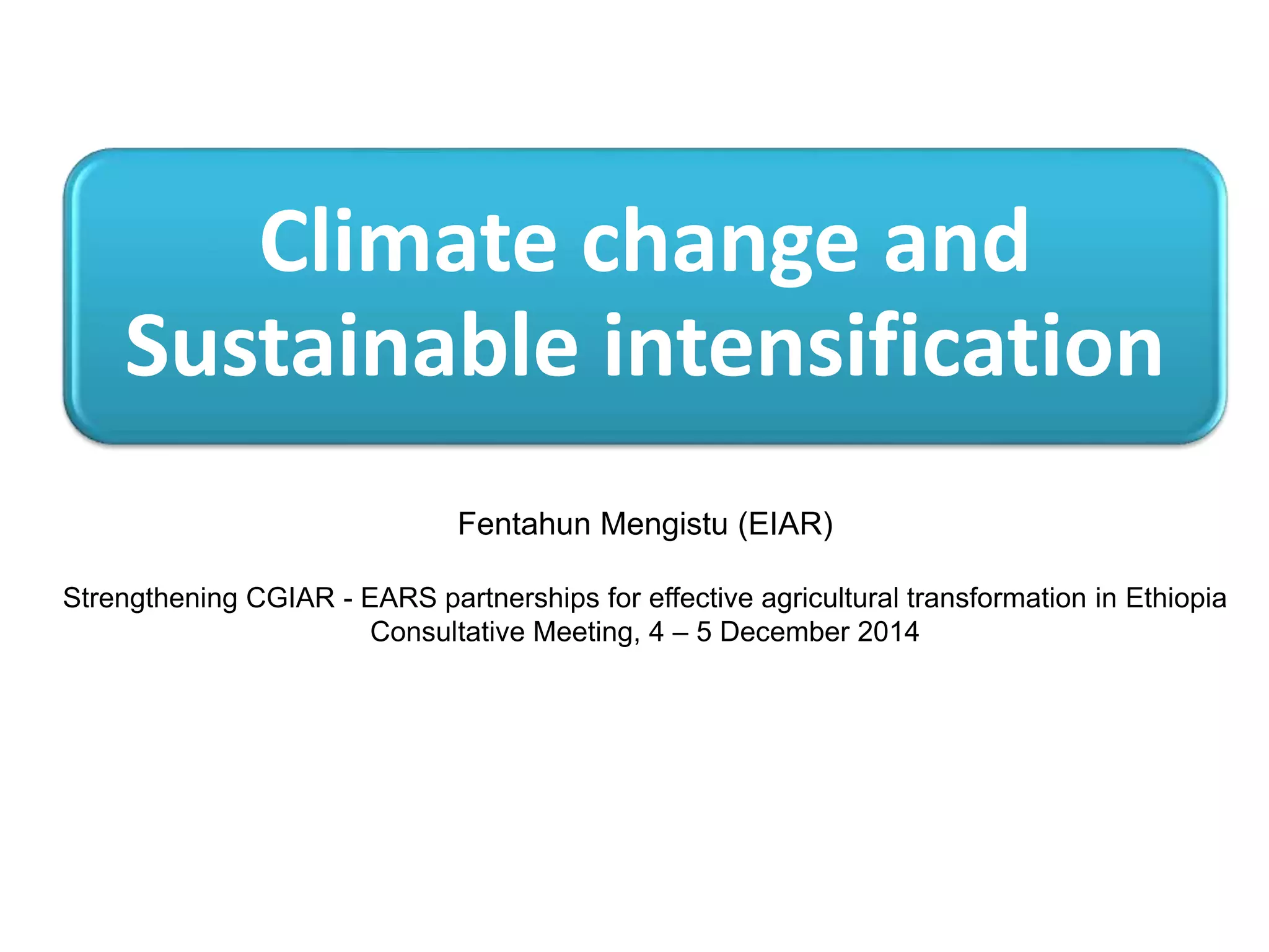 Climate change and sustainable intensification | PPTX