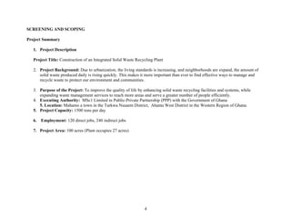 EIA REPORT FOR SOLID WASTE RECYCLING PLANT | PDF